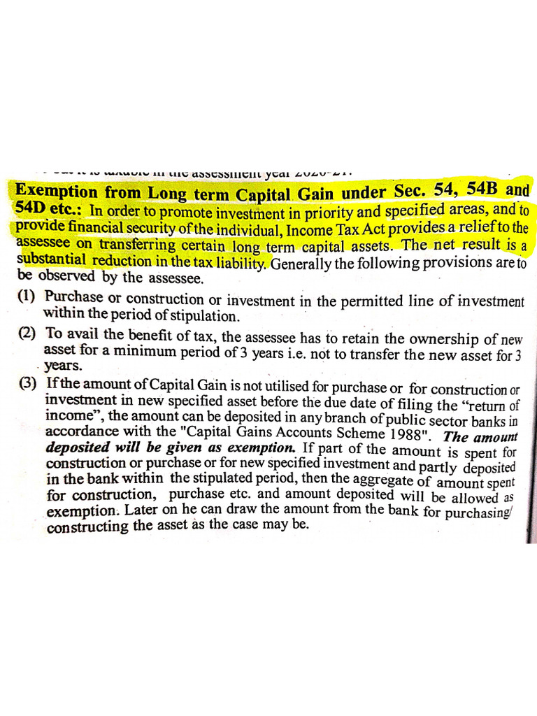 Capital Gain Sections | PDF