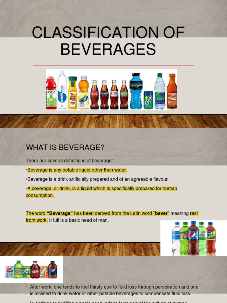 2.1classification of Beverages | PDF | Alcoholic Beverages | Drink