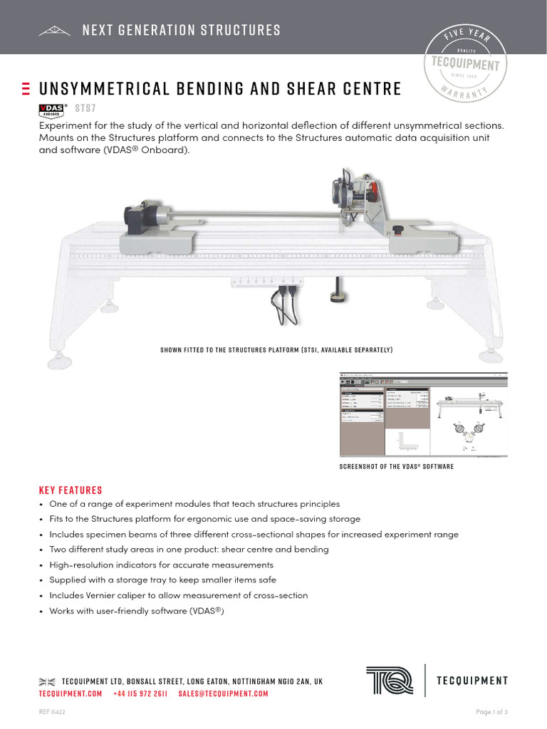 STS7 Unsymmetrical Bending and Shear Datasheet | PDF | Beam (Structure) | Bending
