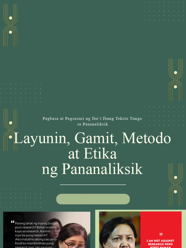 Q4 MODYUL 1 - Layunin, Gamit, Metodo at Etika NG Pananaliksik | PDF