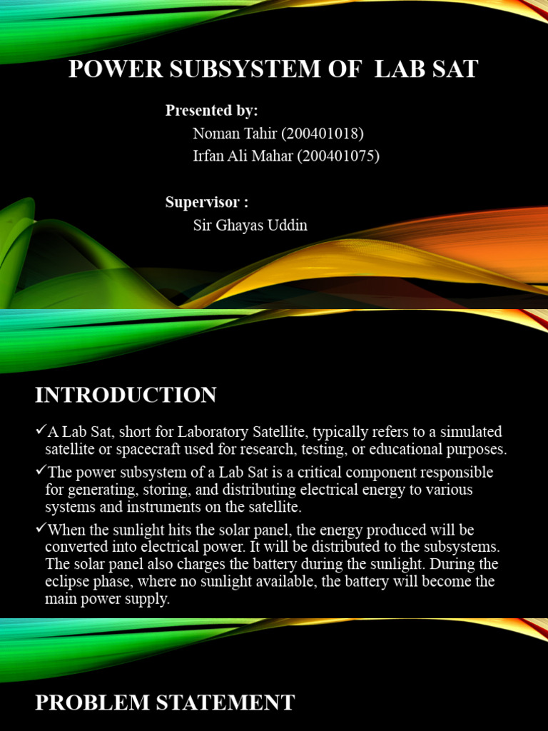 Power Subsystem of Lab Sat | PDF | Electric Power | Power Supply