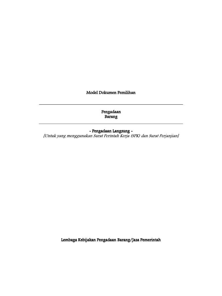 SDP Barang Dan Jasa | PDF