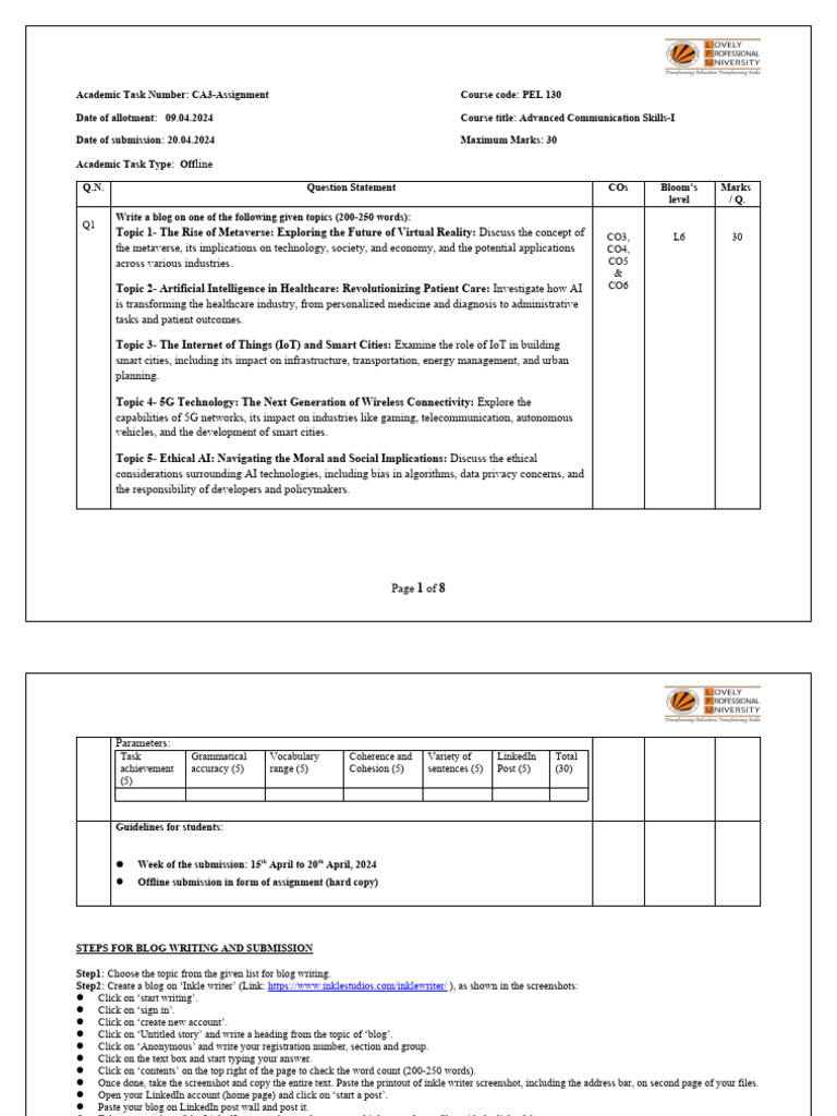 Sample CA3 PEL130 | PDF | Artificial Intelligence | Intelligence (AI) & Semantics