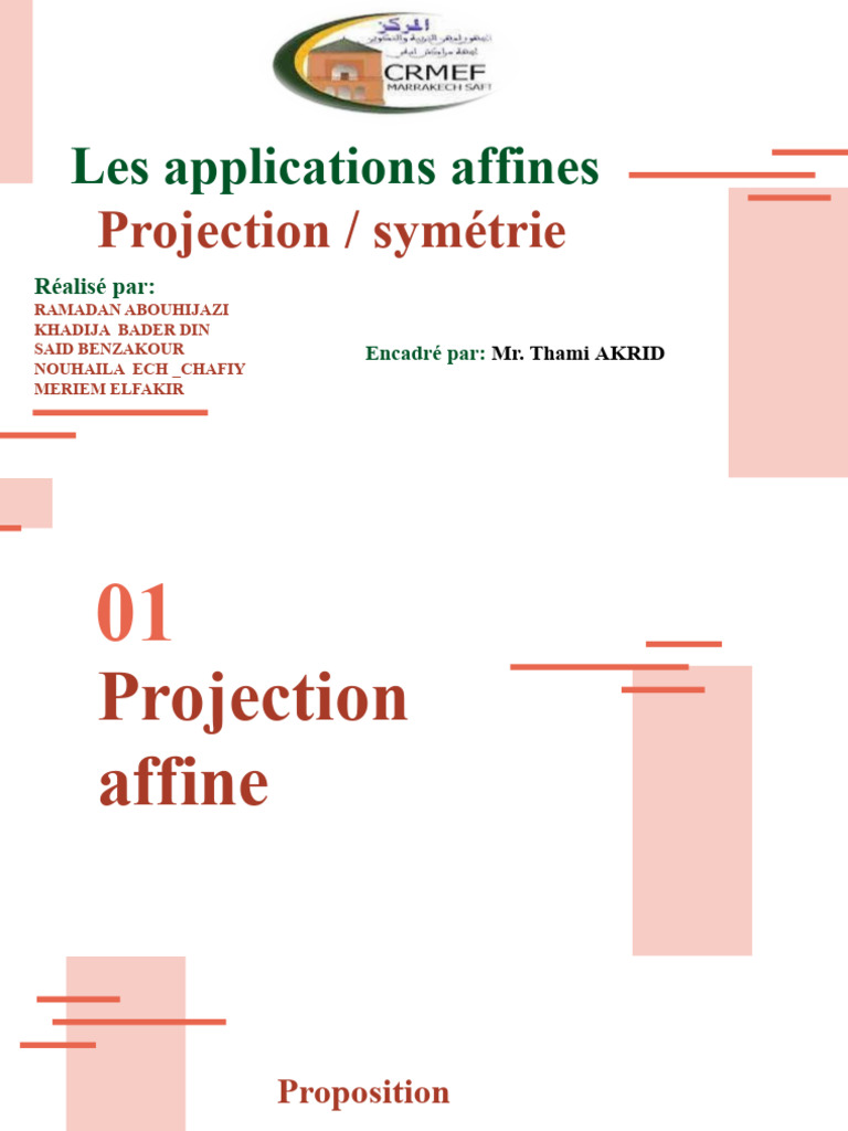 Projections et Symétries Affines | PDF | Espace vectoriel | Géométrie