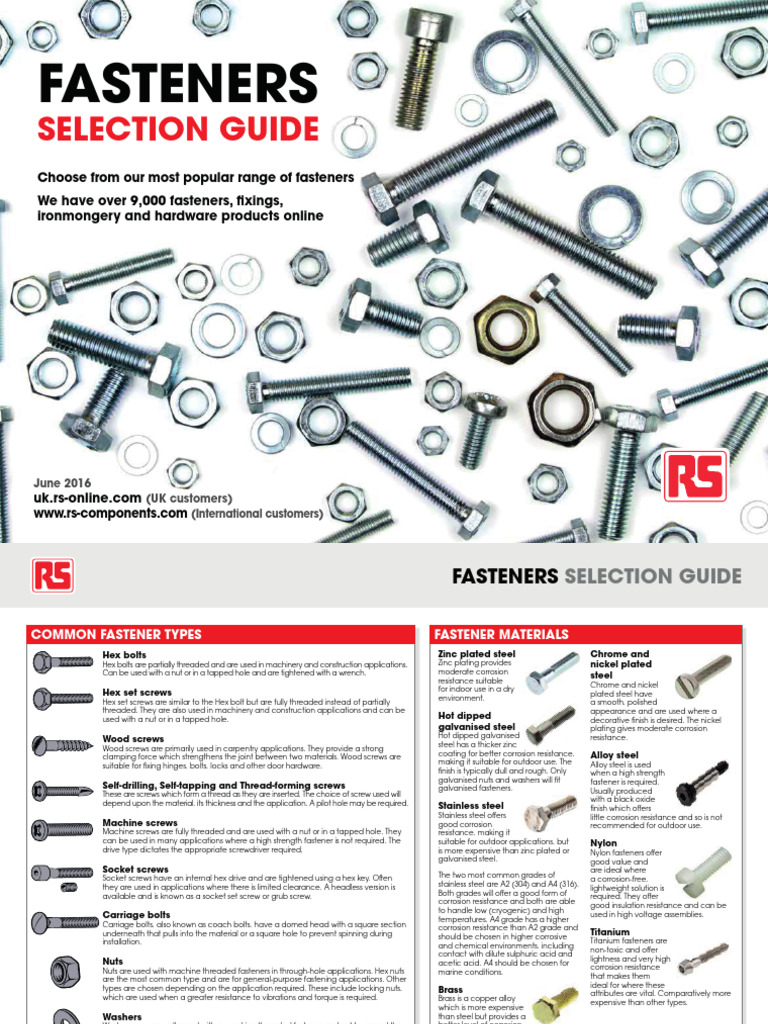 RS Fasteners | Download Free PDF | Screw | Nut (Hardware)