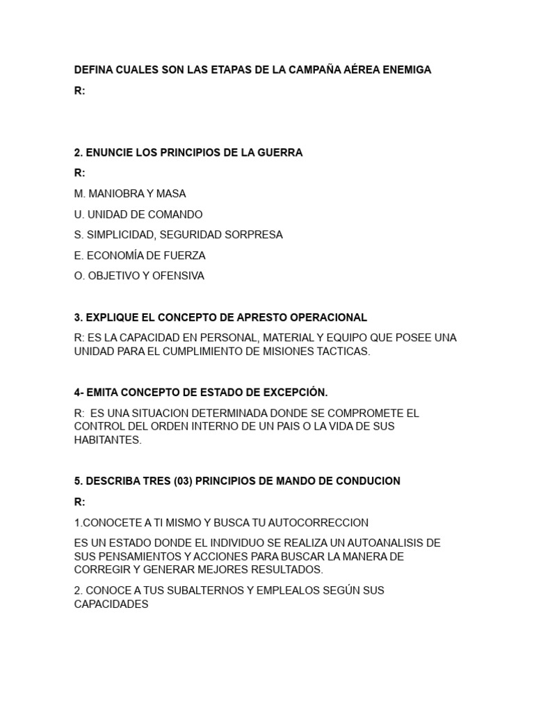 Prueba Inspec | PDF | Militar | Ciencia militar