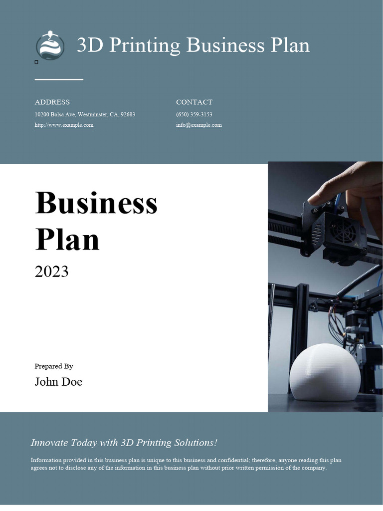 3d Printing Business Plan | PDF | Equity (Finance) | Balance Sheet
