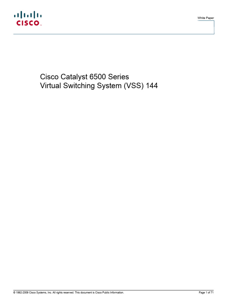 Cisco VSS | PDF | Network Switch | Computer Network