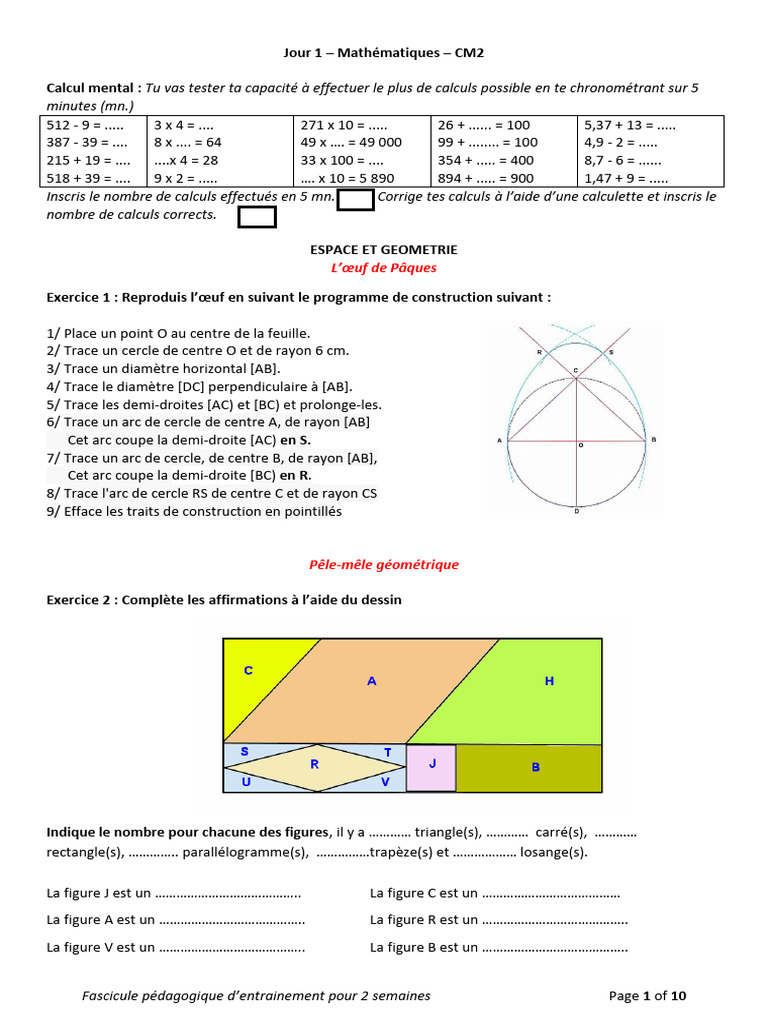 2.CM2 Cja Maths | PDF