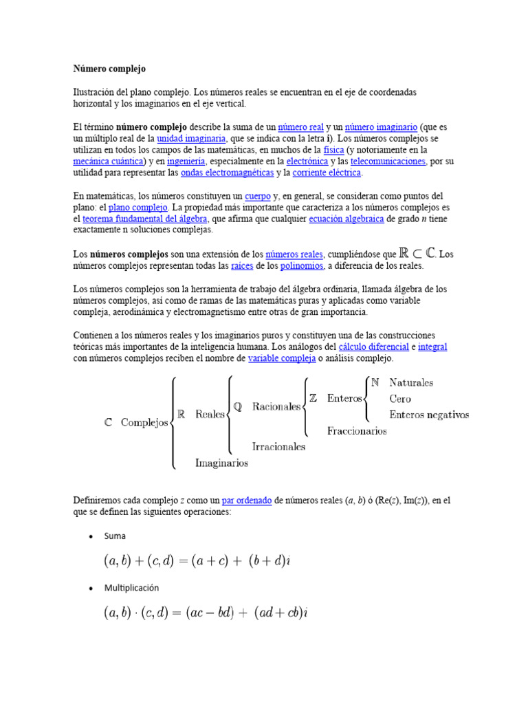 Definicion y Origen de Los Número Complejo | PDF | Número complejo ...