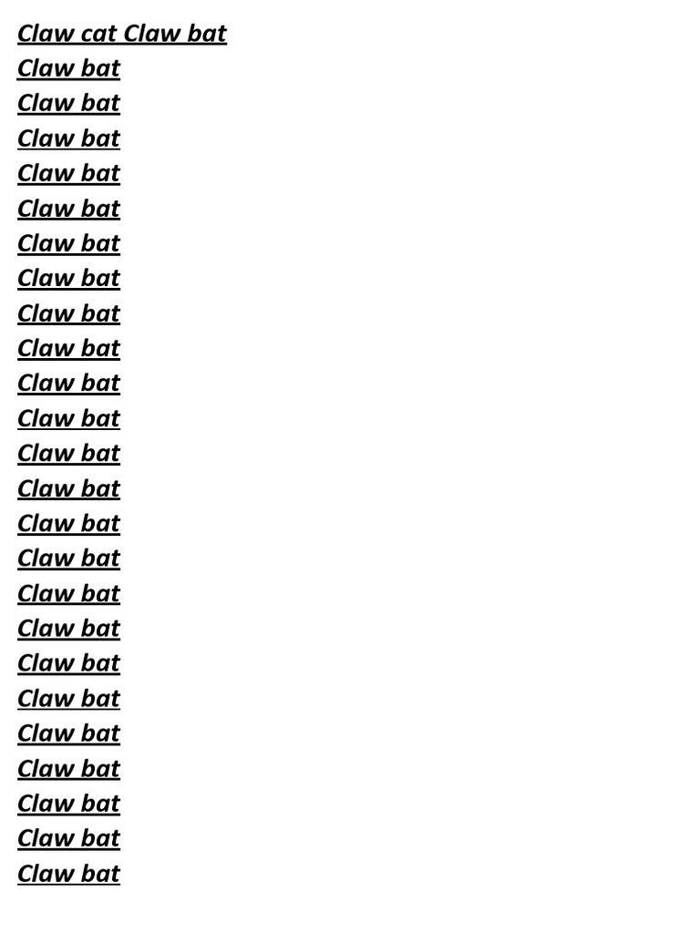 Claw Cat Claw Bat | PDF