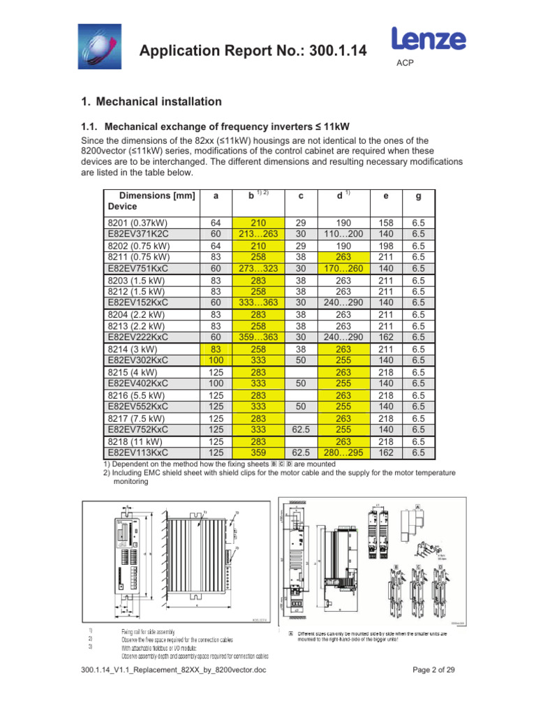 Conversion of Lenze 8200 To 8200 Vector Products | PDF ...