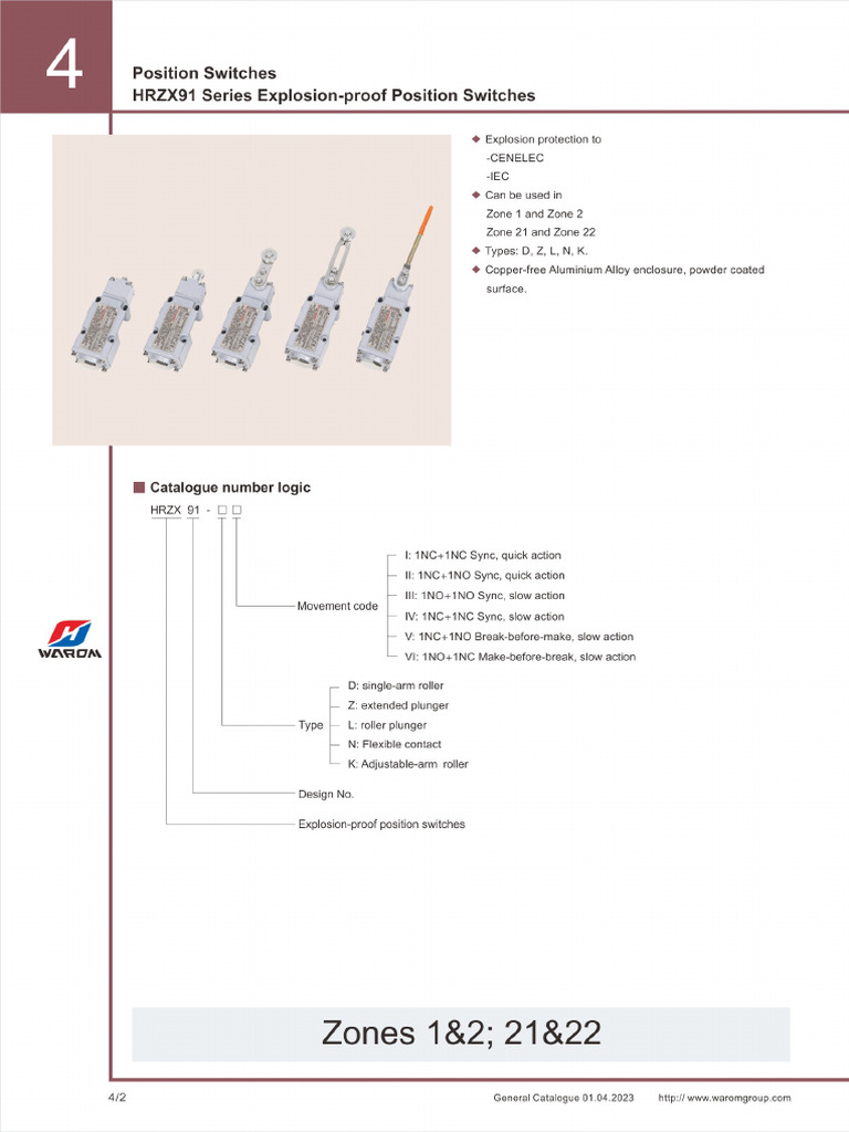 Warom Position Switch - Datasheet | PDF