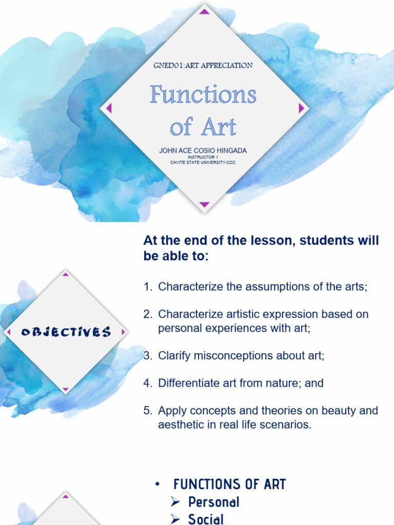 Functions of Art in Appreciation | PDF | Aesthetics | Beauty