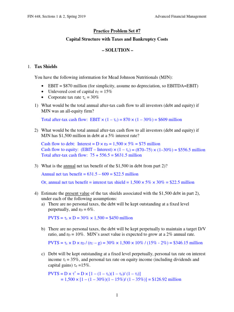 Capital Structure With Taxes and Bankruptcy Costs | PDF | Bonds ...