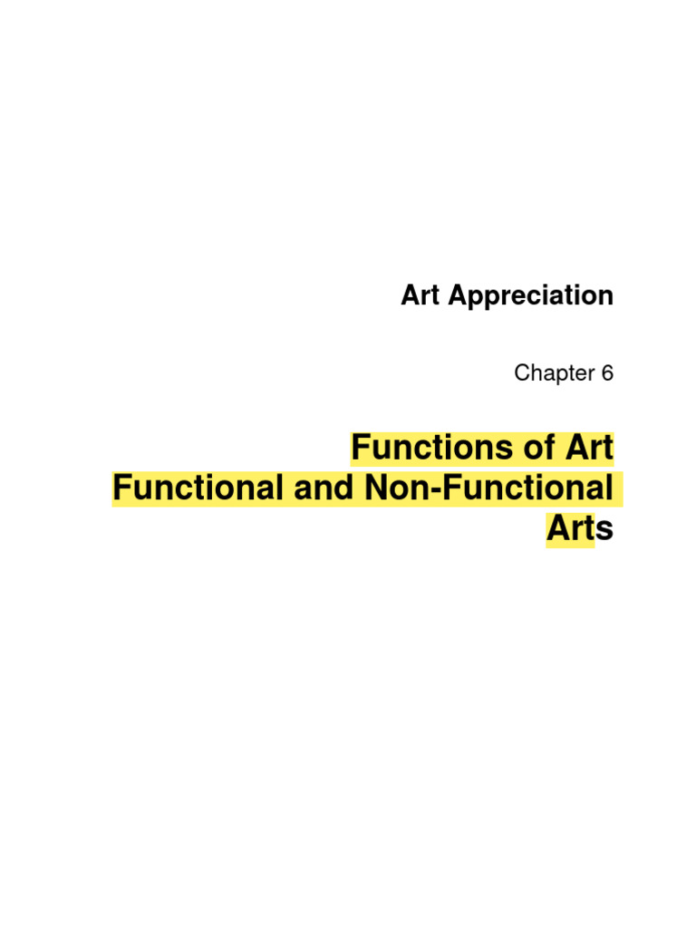 Functions of Art | Download Free PDF | Dances | The Arts