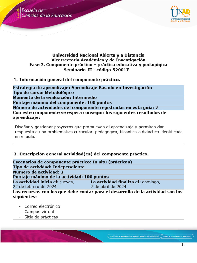 Guía para El Desarrollo Del Componente Práctico y Rúbrica de Evaluación ...