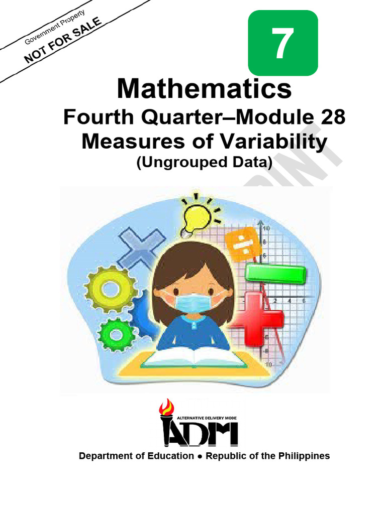 Mathematics7 Q4 Mod28 Measures Of Variability Ungrouped Data V5
