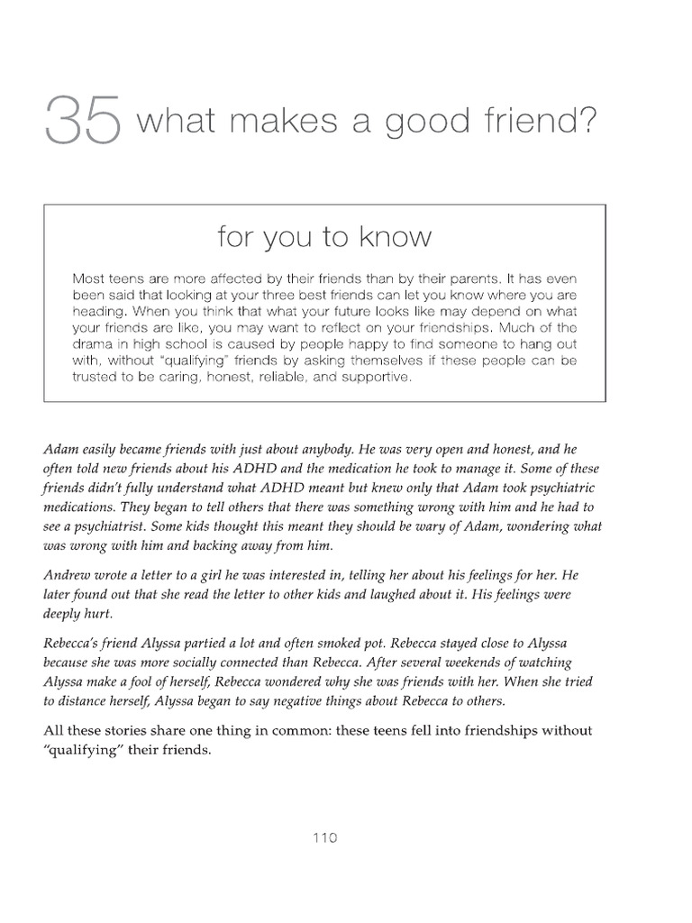 What Makes A Good Friend | PDF