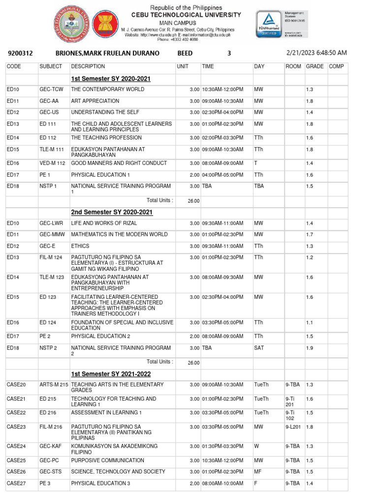 My Grades | PDF | Physical Education | Learning