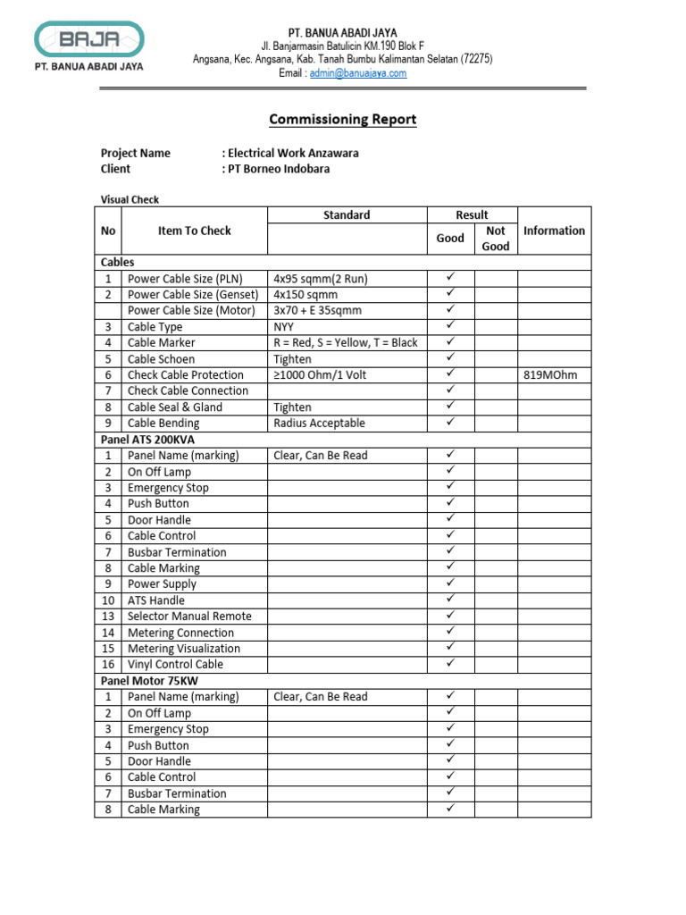 Comisioning Report R1 | Download Free PDF | Power (Physics ...