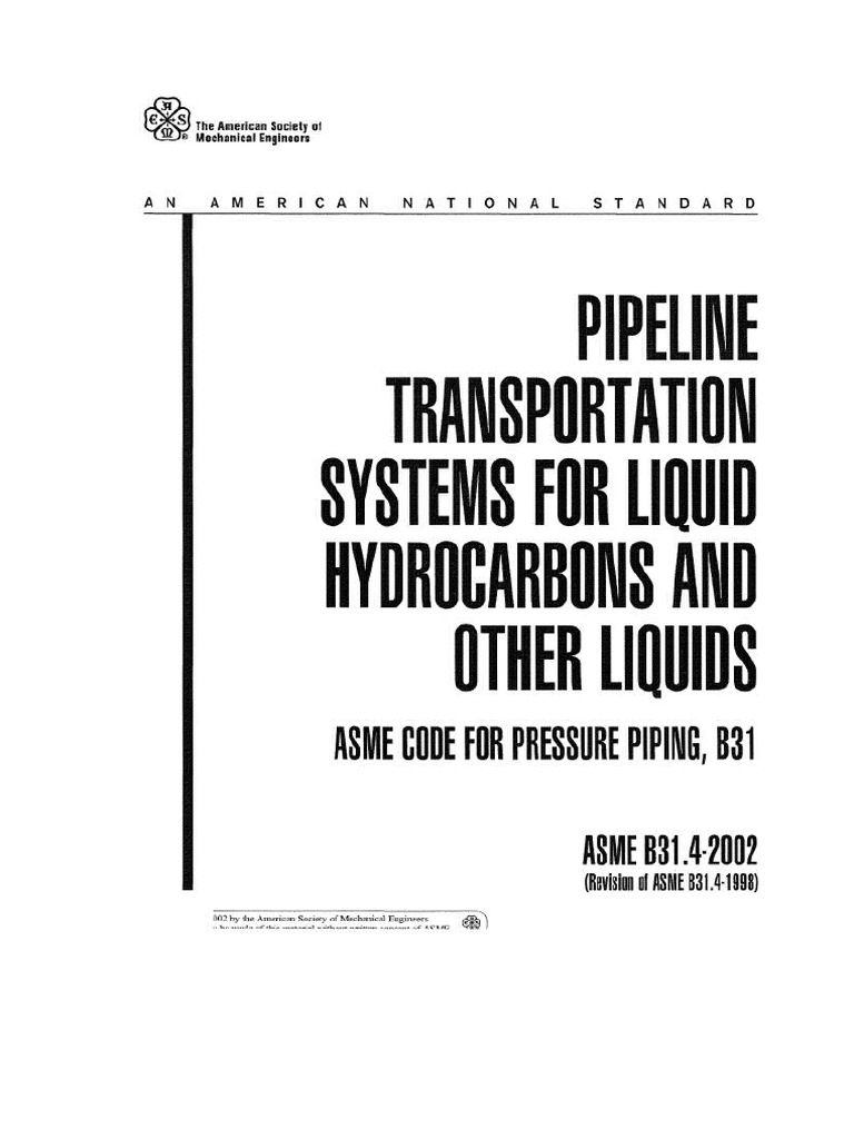 ASME B31.4 Pipeline Design Standards | PDF