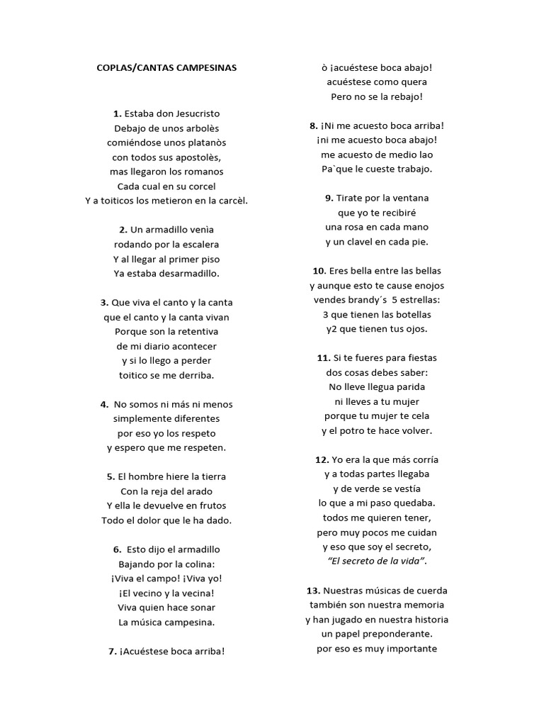 La Copla y La Canta Campesina | PDF