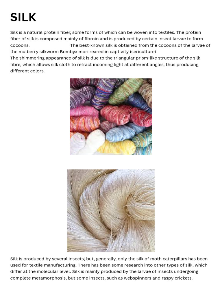 Understanding Silk: Properties and Sources | PDF