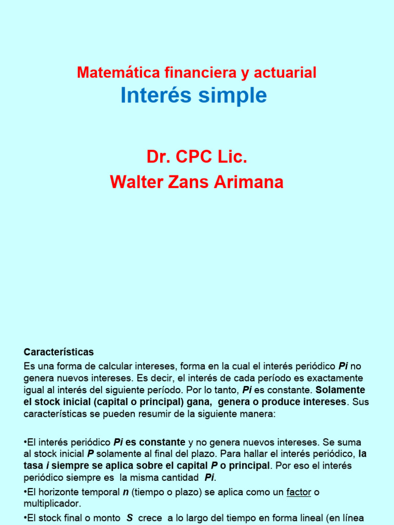 Interés Simple: Guía y Ejercicios | PDF | Comercio | Economias