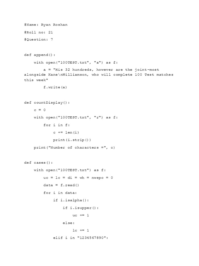 Ryan CS Practical 2 | PDF | Alphabet | Consonant