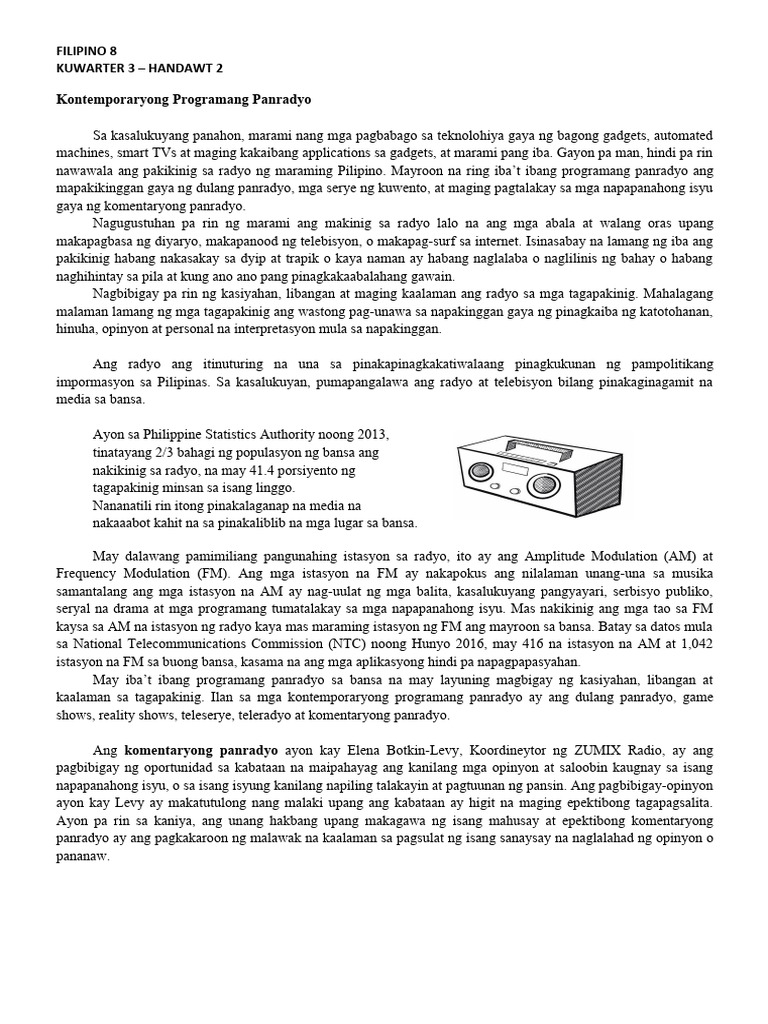 FILIPINO 8 Quarter 3 Wk. 2 | PDF