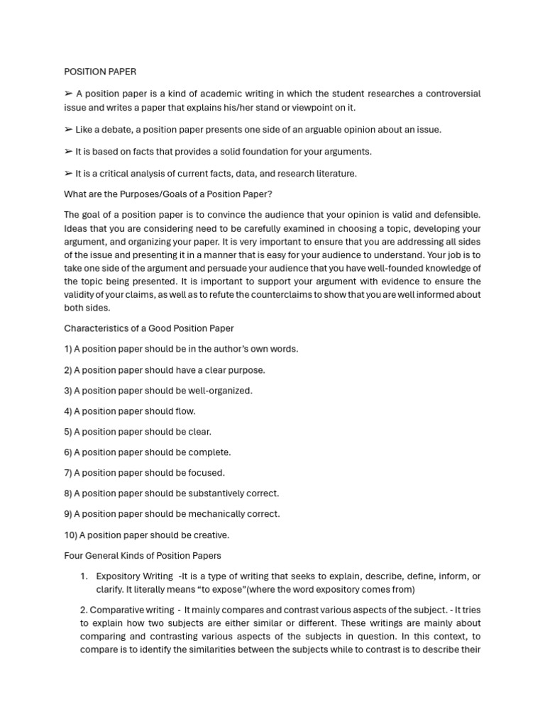 EAPP Quarter 2 Lesson 2 POSITION PAPER | Download Free PDF | Bullying