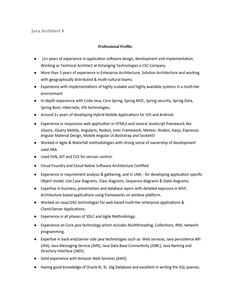 Java Architect 4 | Download Free PDF | Spring Framework | Java (Programming Language)