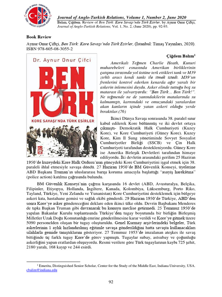 Ben Turk Kore Savasi Nda Turk Esirler | PDF