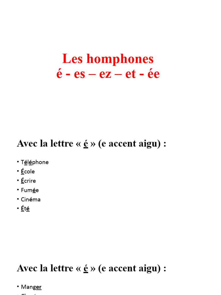 Homophones 5eme Annee | PDF