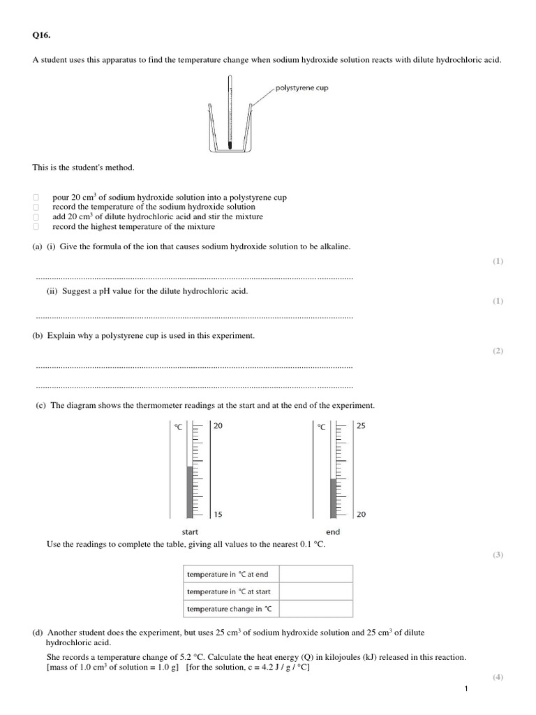 Some Practical Questions of Paper 1C | PDF | Hydroxide | Acid