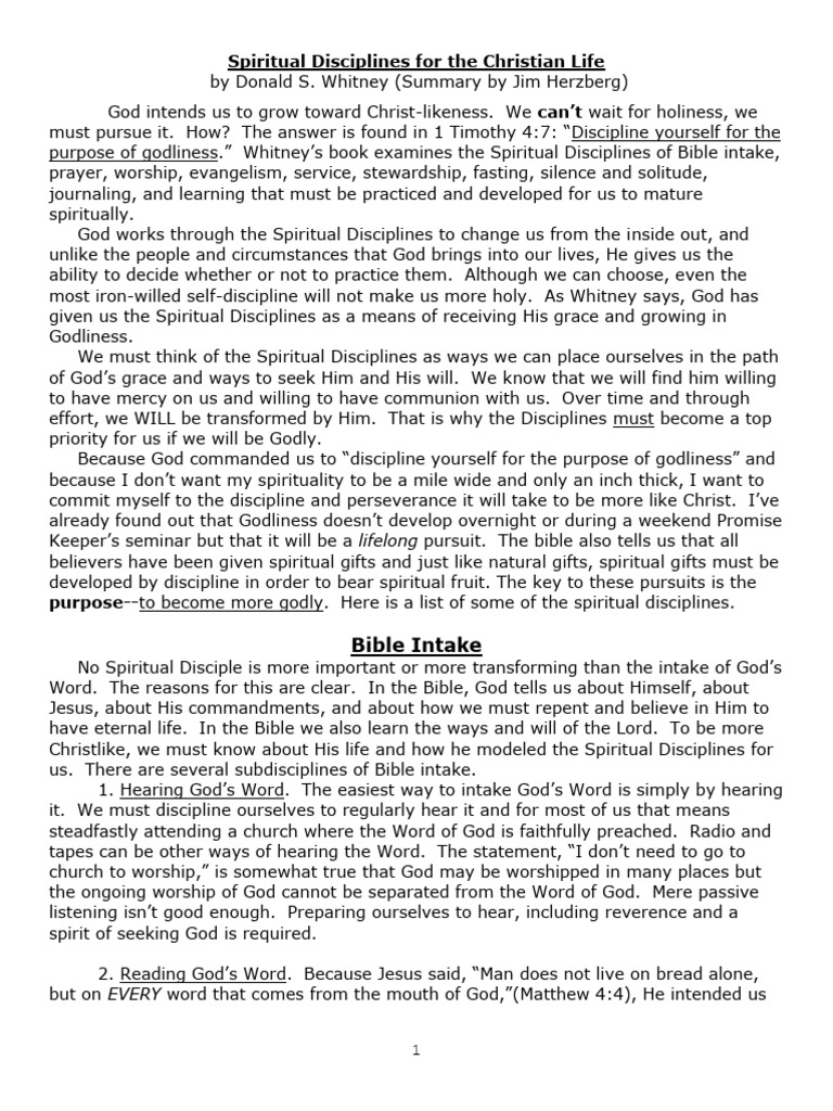 Spiritual Disciplines for Growth | PDF | Prayer | Jesus