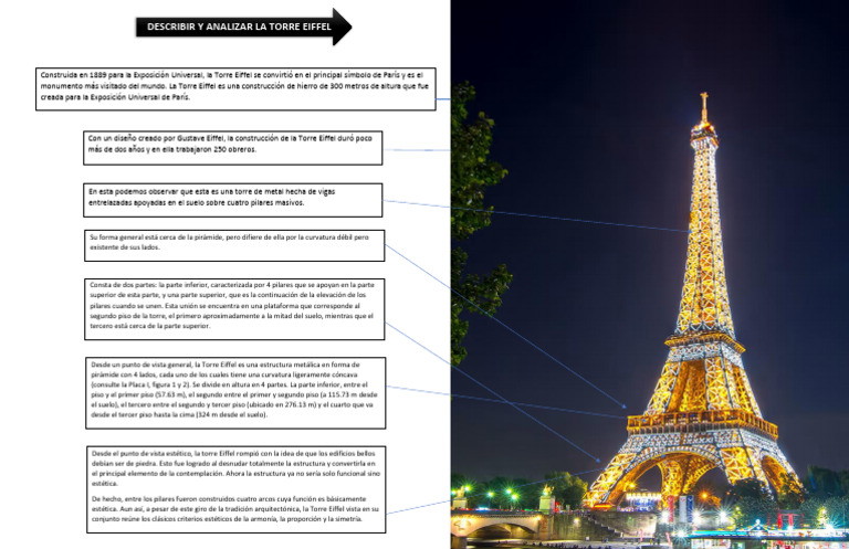 Describir y Analizar La Torre Eiffel Emy M | PDF | Torre