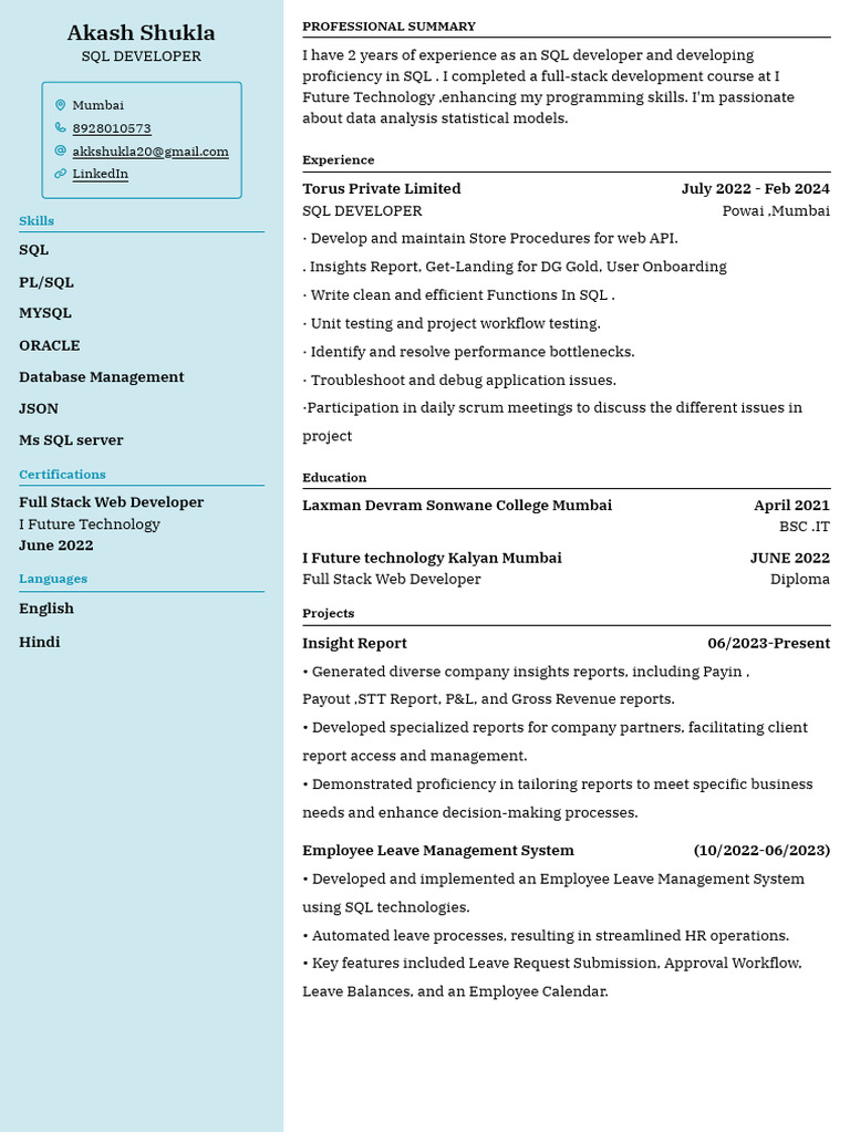 Akash Shukla Us Pdf Sql Databases