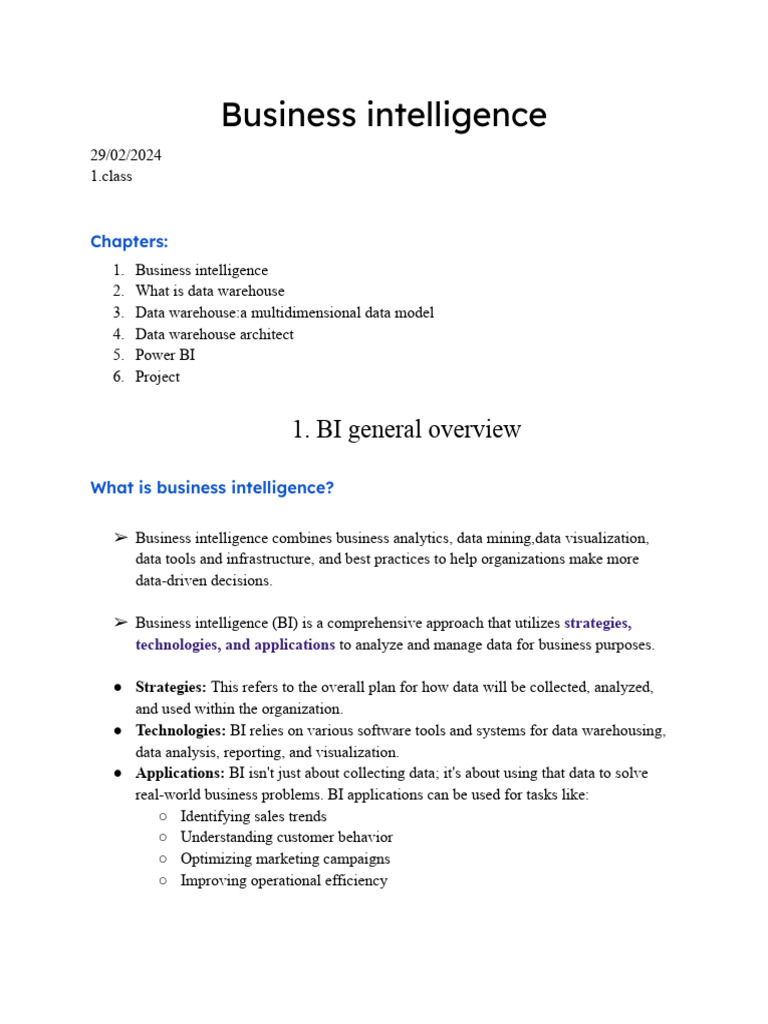 Business Intelligence | PDF | Data Warehouse | Business Intelligence