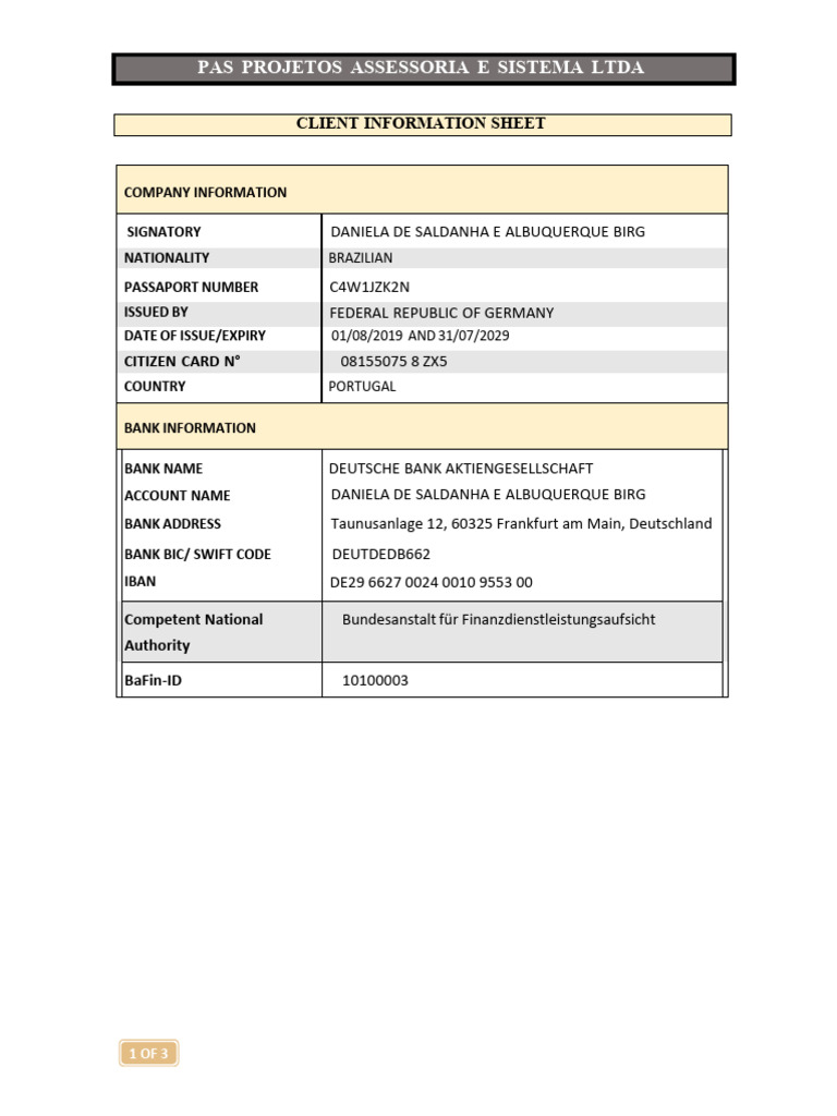 Cis Daniela Birg DB | PDF