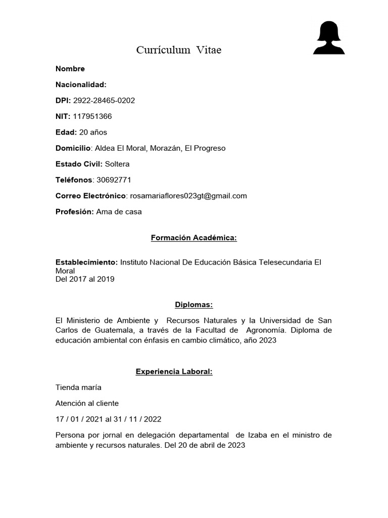 Formato C.V. 031 RR - HH 2024 | PDF