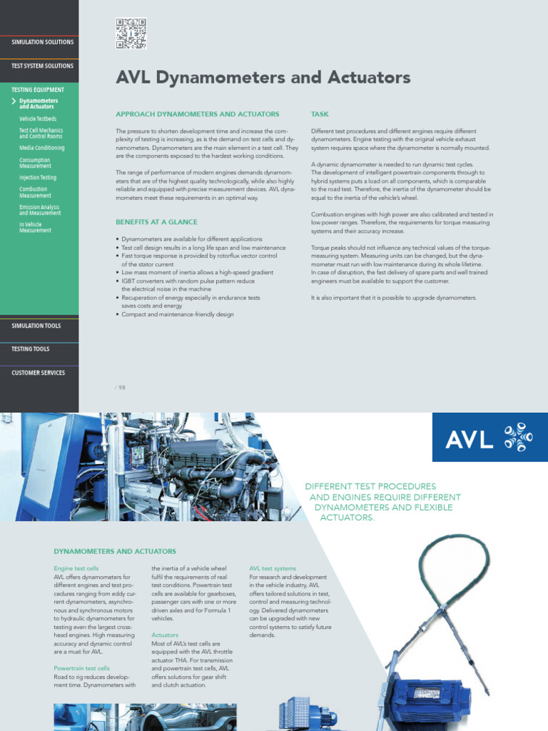 AVL Dynamometers | PDF | Engines | Mechanical Engineering