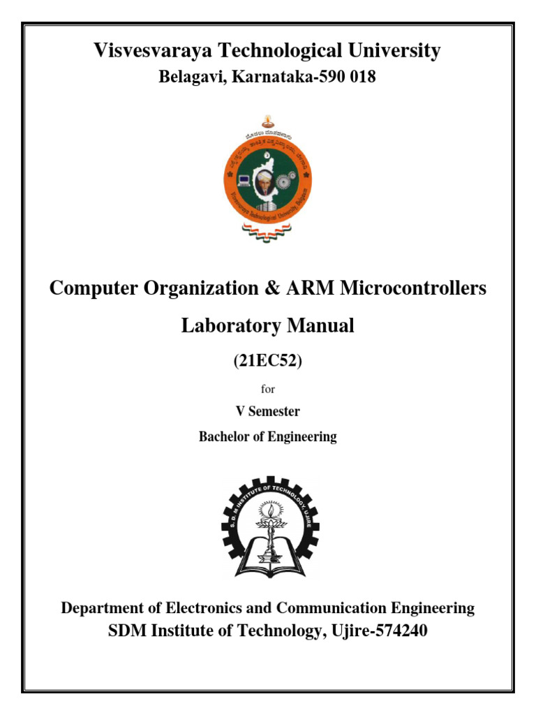 21ec52 Arm Microcontrollers Lab Programs Pdf Microcontroller