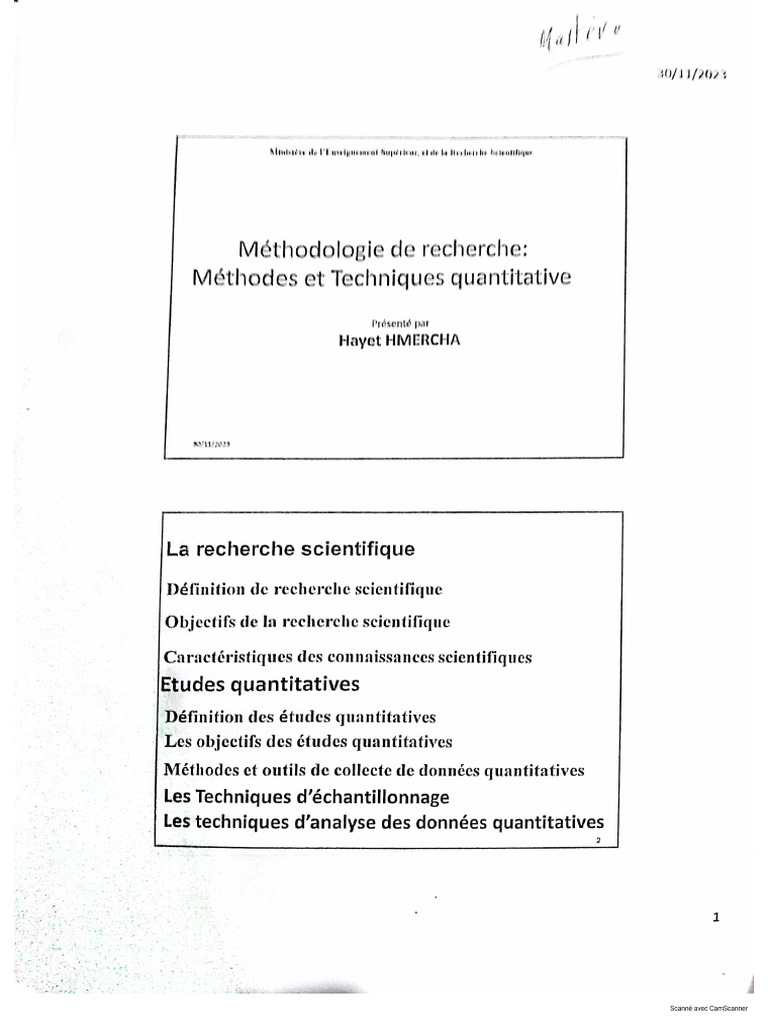 La Méthode Quantitative | PDF