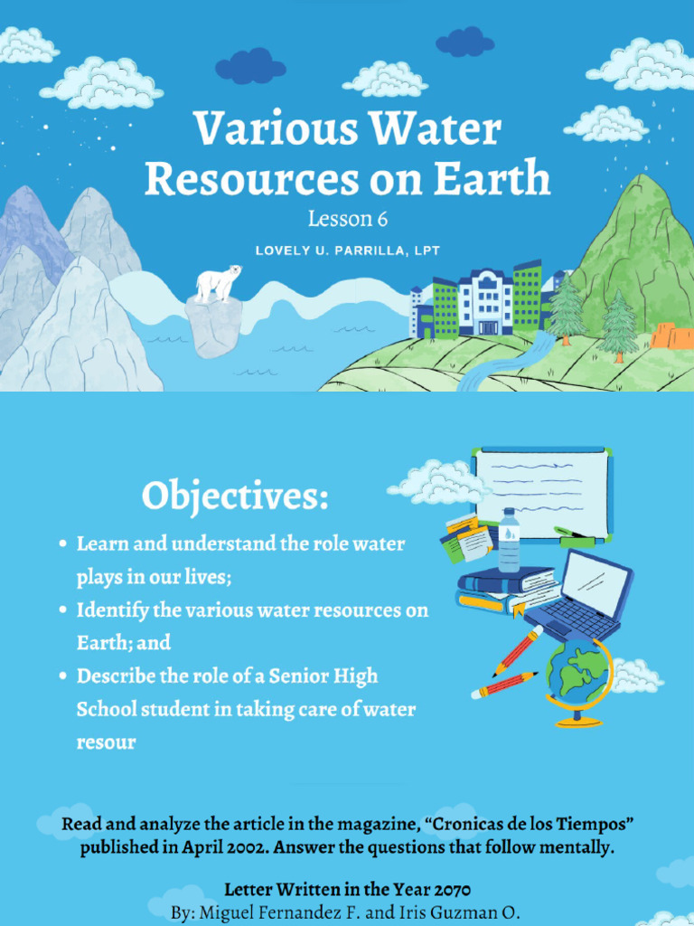 Lesson 6 Various Water Resources On Earth | PDF