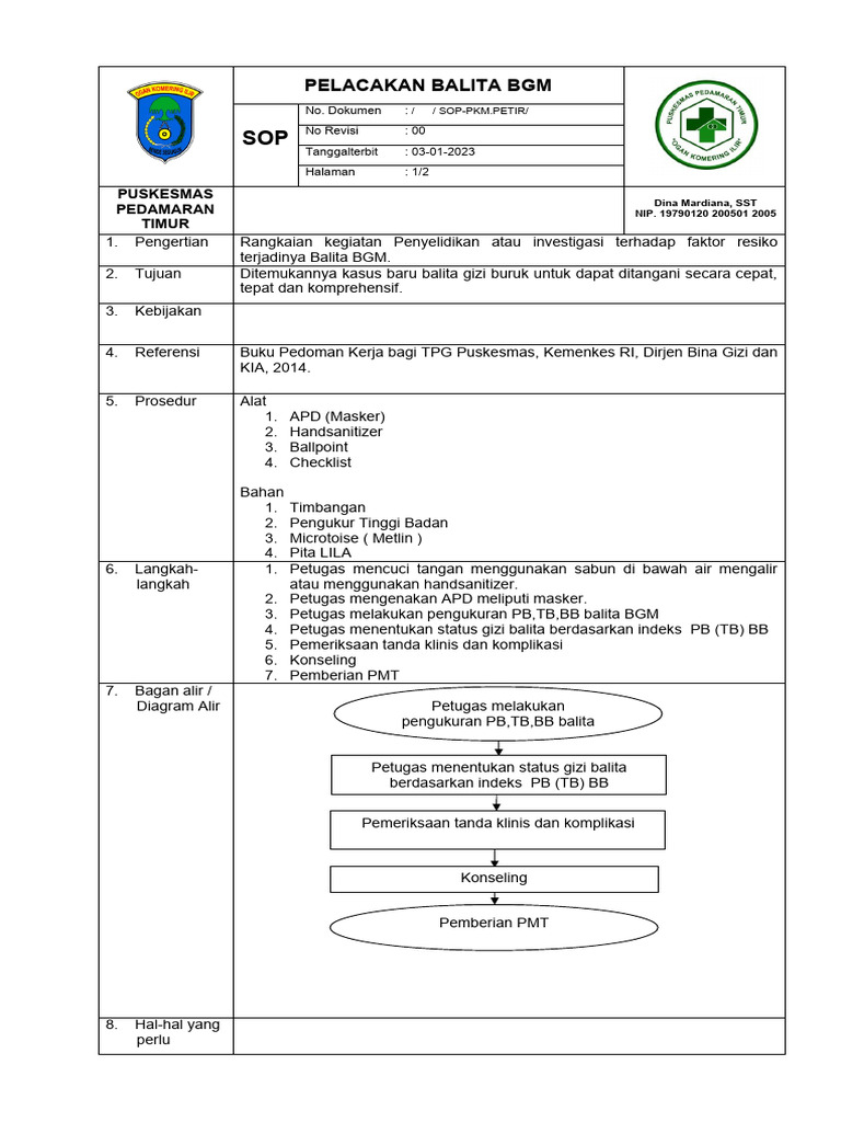 Sop Pelacakan Balita BGM | PDF