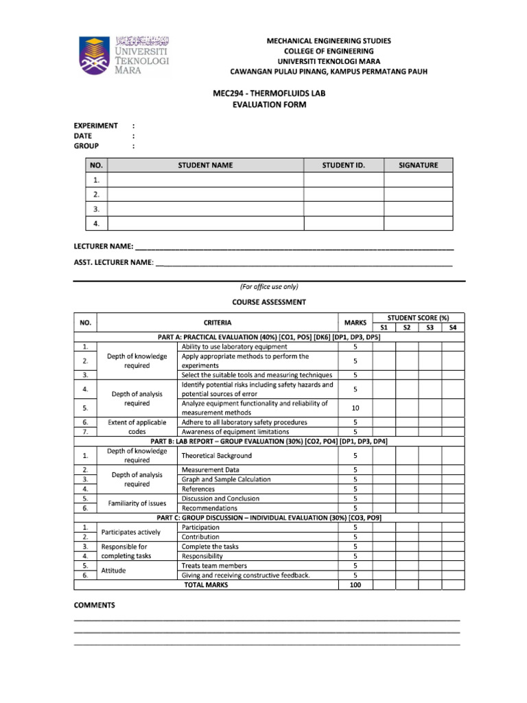 Evaluation Form | PDF