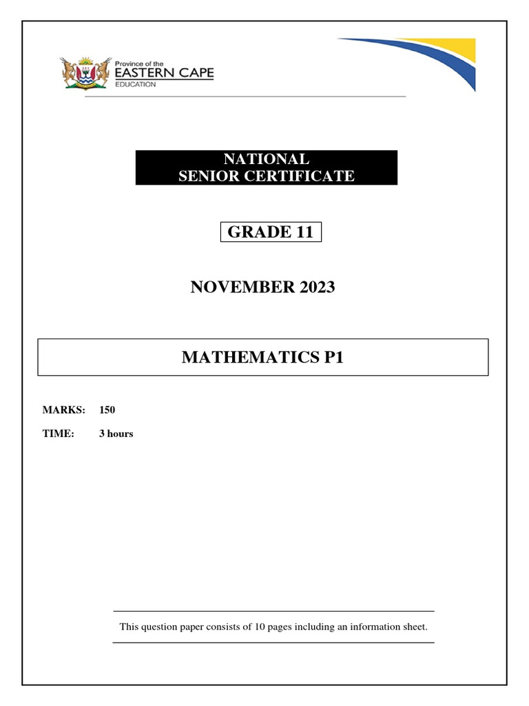 Maths p1 QP Gr11 Nov 2023 - English | PDF | Interest | Interest Rates Maths p1 QP Gr11 Nov 2023 - English | PDF | Interest | Interest Rates