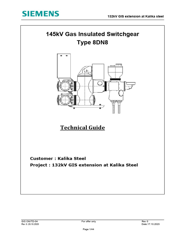 TD04 145kV GIS Technical Guide | Download Free PDF | Transformer | High ...